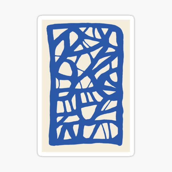 "Modern blue abstract line drawing. " Sticker by MittAtelier | Redbubble