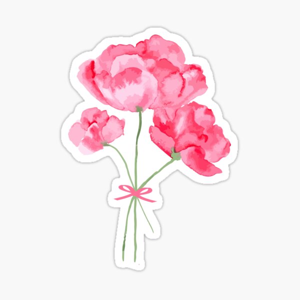 "watercolor red flowers " Sticker by TinhinanSimane | Redbubble