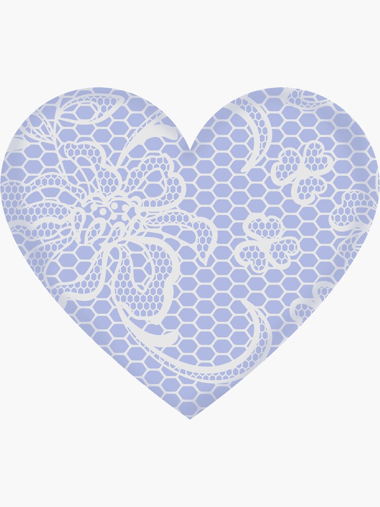 " Heart Sticker Blue lace" Sticker for Sale by jollygoldfish | Redbubble