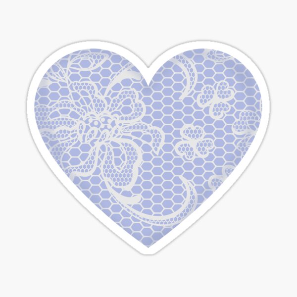 " Heart Sticker Blue lace" Sticker for Sale by jollygoldfish | Redbubble
