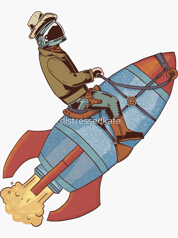 "Space Cowboy" Sticker by distressedkafe | Redbubble
