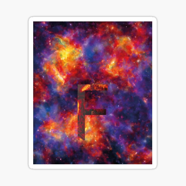 "Fire Golden Space Galaxy Nebula Initial Letter F | F symbol" Sticker ...