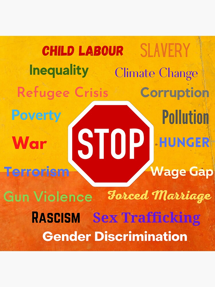 "Stop Injustice" Sticker by MelloHDesigns | Redbubble