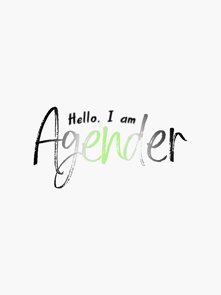 Hello I Am Agender Lqbtq Pride Sticker By Fifinicole22 Redbubble