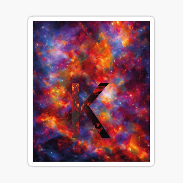 "Fire Golden Space Galaxy Nebula Initial Letter K | K symbol" Sticker ...