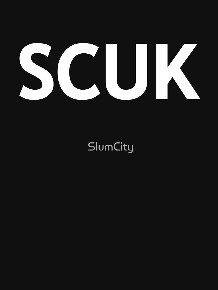 "SCUK Slum City UK - simple abbreviation text" Essential T-Shirt for ...