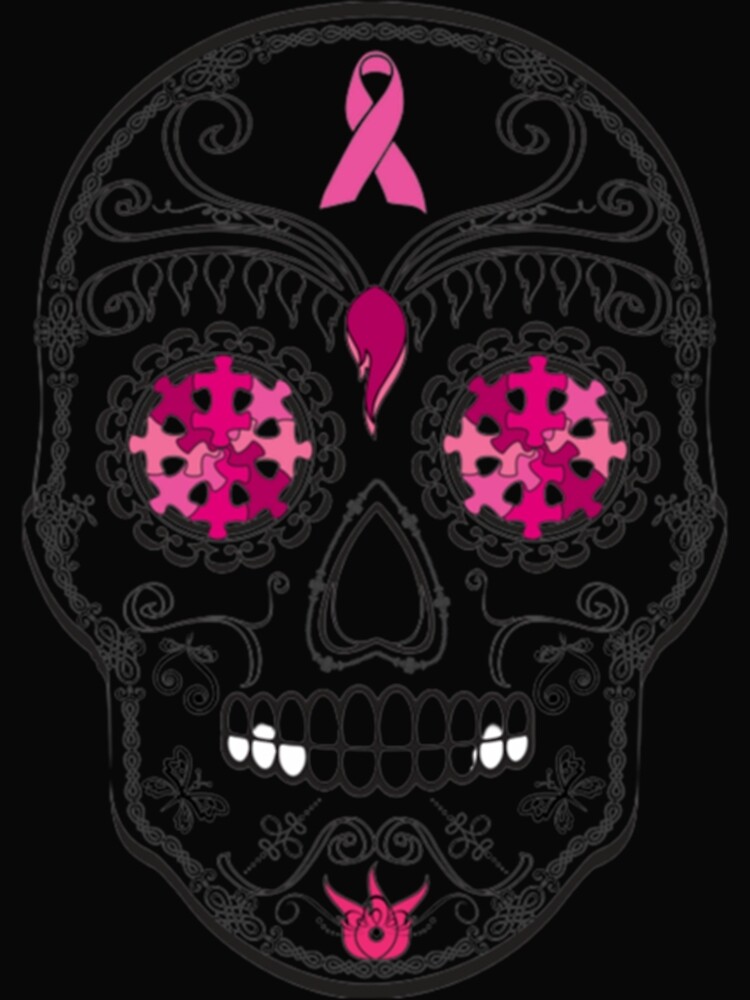 "skull illustration - Beautiful And Soft - Breast Cancer Sugar Skull ...