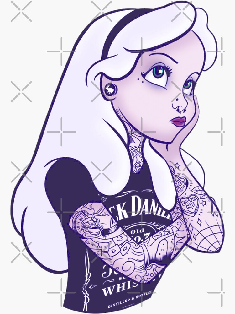 "ALICE PURPLE PUNK IN WONDERLAND" Sticker for Sale by Nannafreya ...