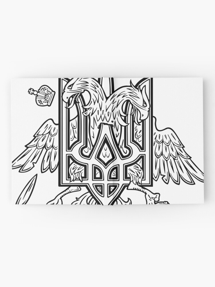 "Ukrainian and russian national emblem. Trident and double headed eagle ...