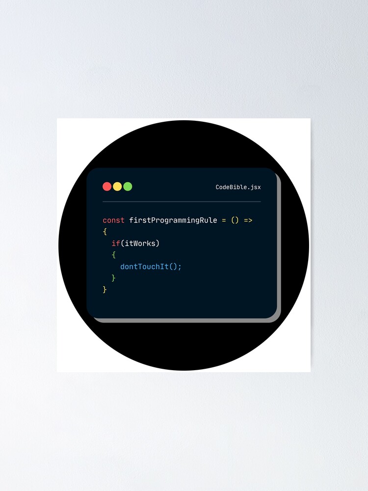 "First Programming Rule CodeBible.js | Programming tips sticker - JSX ...