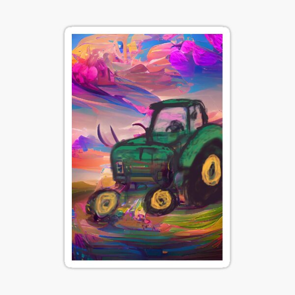 "Tractor" Sticker by mmagwood | Redbubble