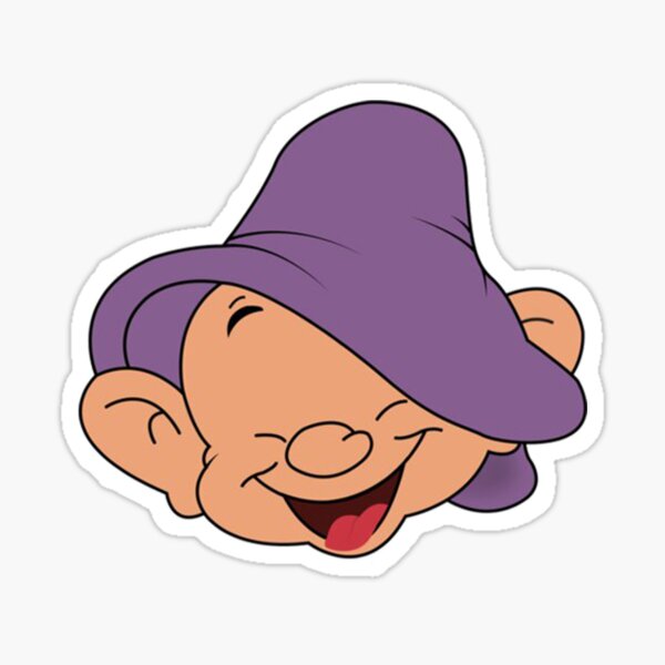 "Dopey Funny Face" Sticker by KirkutisRasius | Redbubble
