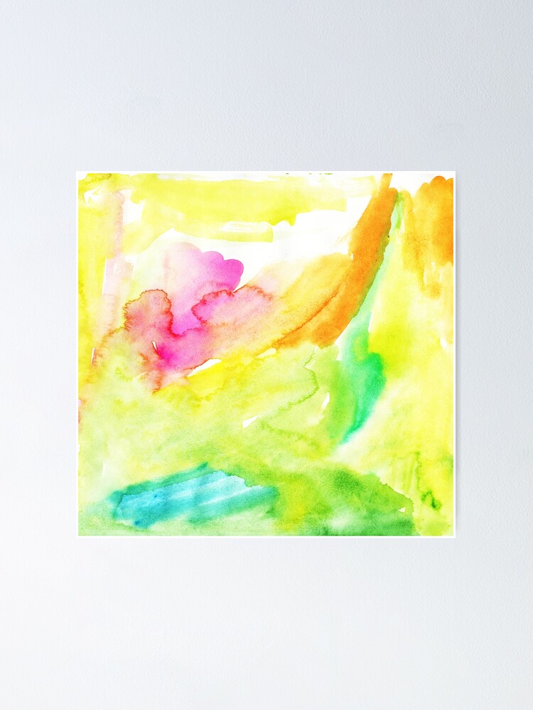 "watercolor abstract drawing, yellow color palette" Poster for Sale by ...
