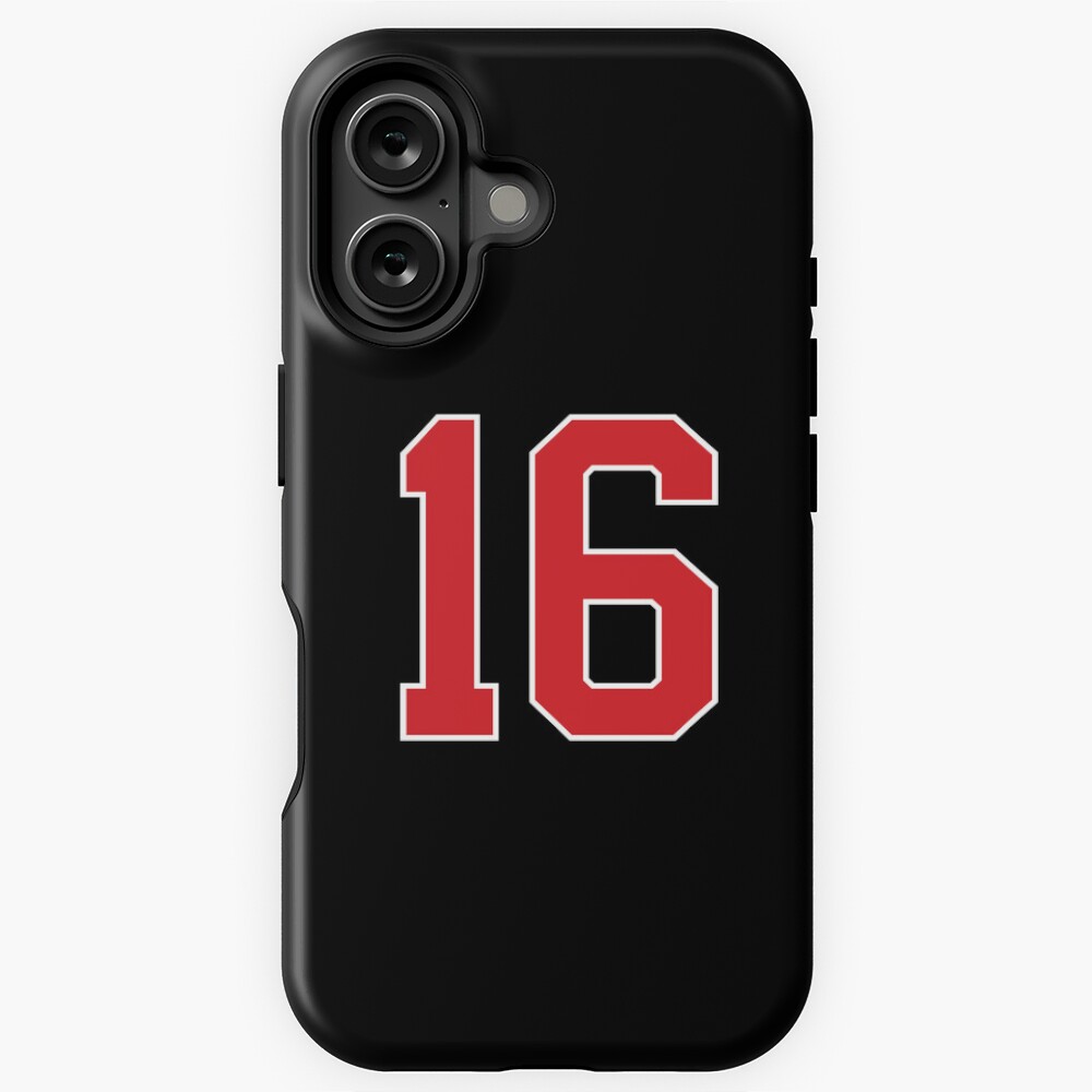 "Sports Number 16, red black color lucky sport sixteen" Sticker for ...