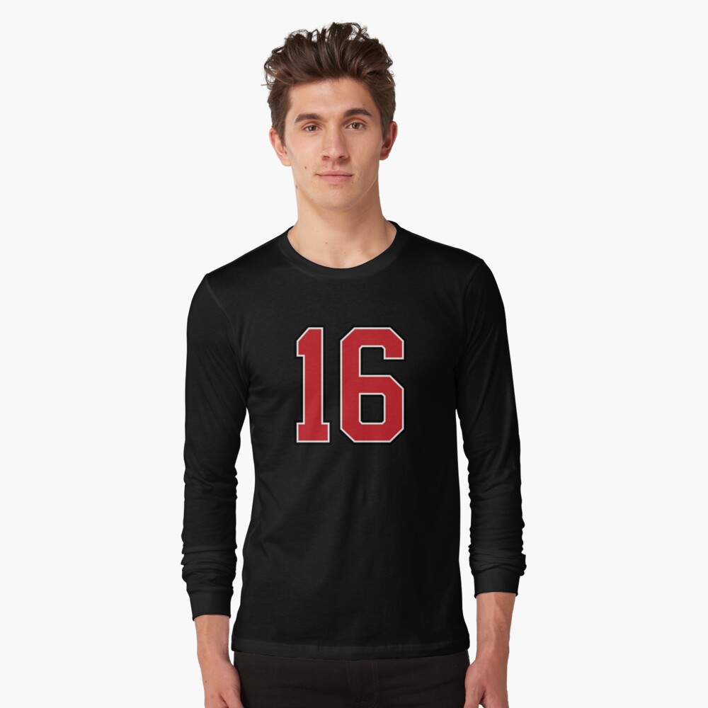 "Sports Number 16, red black color lucky sport sixteen" Sticker for ...