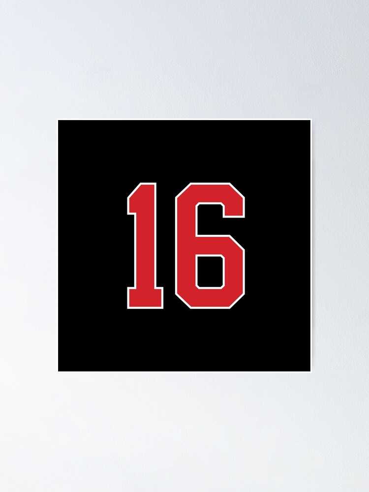 "Sports Number 16, red black color lucky sport sixteen" Poster for Sale ...
