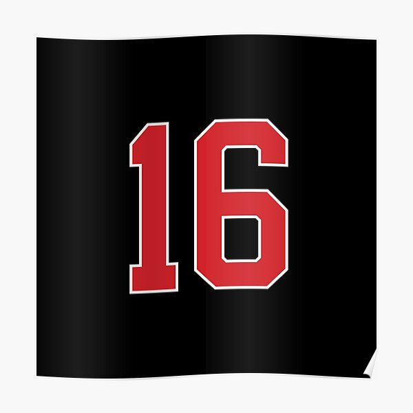 "Sports Number 16, red black color lucky sport sixteen" Poster for Sale ...