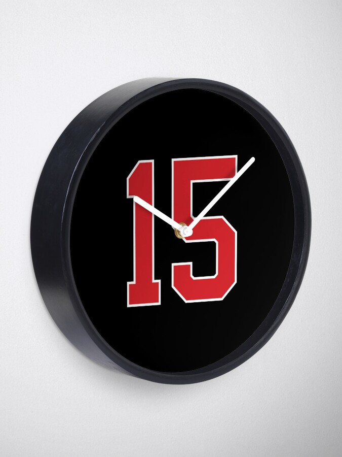"Sports Number 15, red black color lucky sport fifteen" Clock for Sale ...