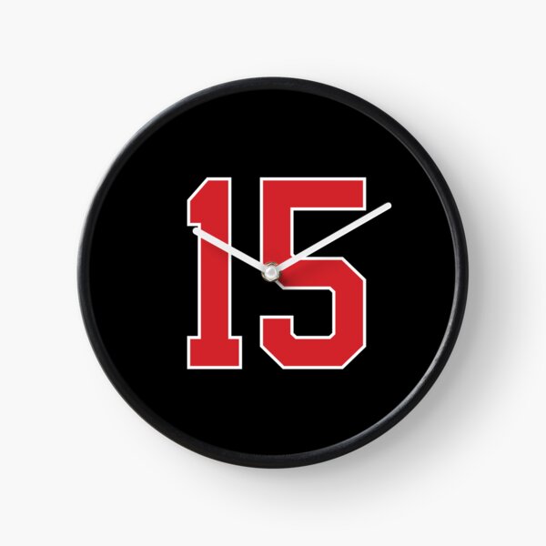 "Sports Number 15, red black color lucky sport fifteen" Clock for Sale ...
