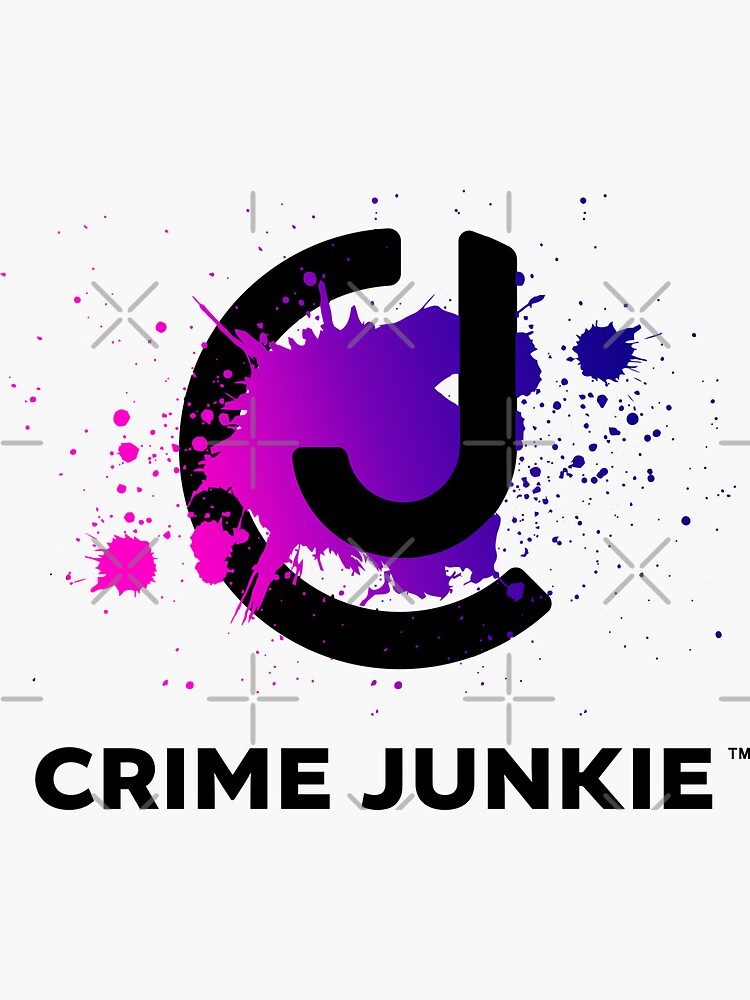 "Crime Junkie Merch Crime Junkies Logo" Sticker by SulaRiam | Redbubble