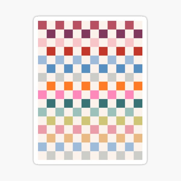 "Checkered Pattern Modern Colorful Checkerboard" Sticker for Sale by ...