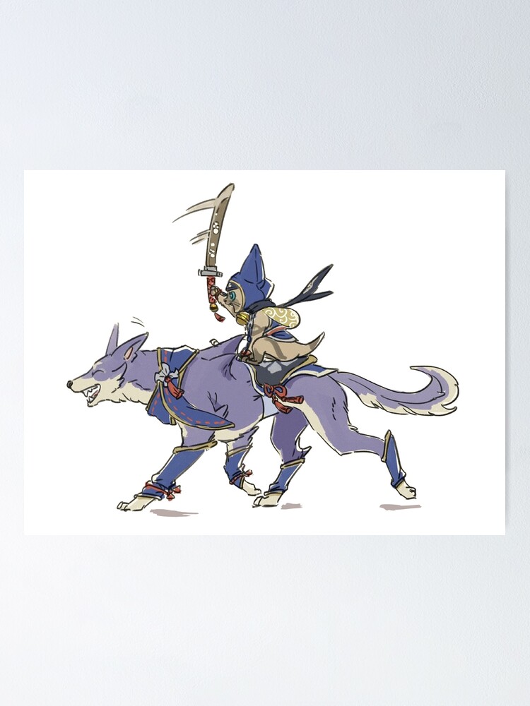 Póster «MHRise Palico y Palamute (sin fondo)» de Hyrchurn | Redbubble