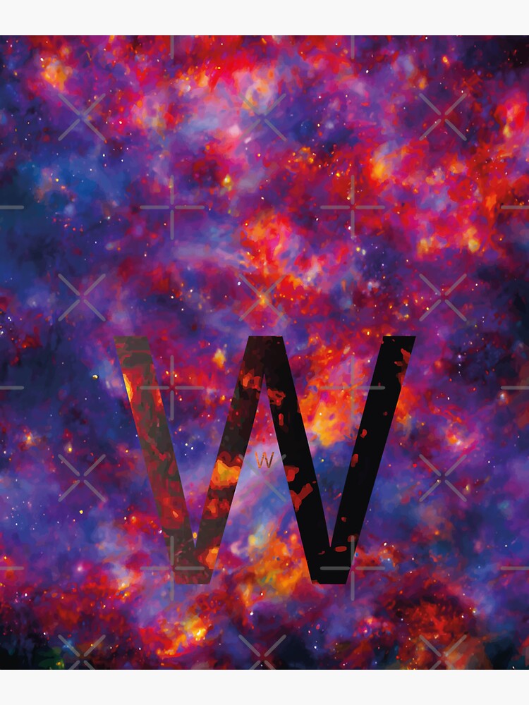 "Fire Golden Space Galaxy Nebula Initial Letter W | W symbol" Sticker ...