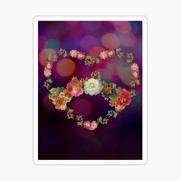 "Heart of Flowers" Sticker by BeDigital0 | Redbubble