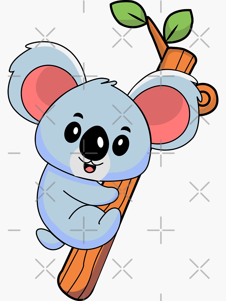 "Cute Koala Bear Giving a Branch Koality Hug" Sticker for Sale by ...