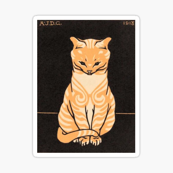 "Sitting Cat" Sticker by StarryLilith | Redbubble