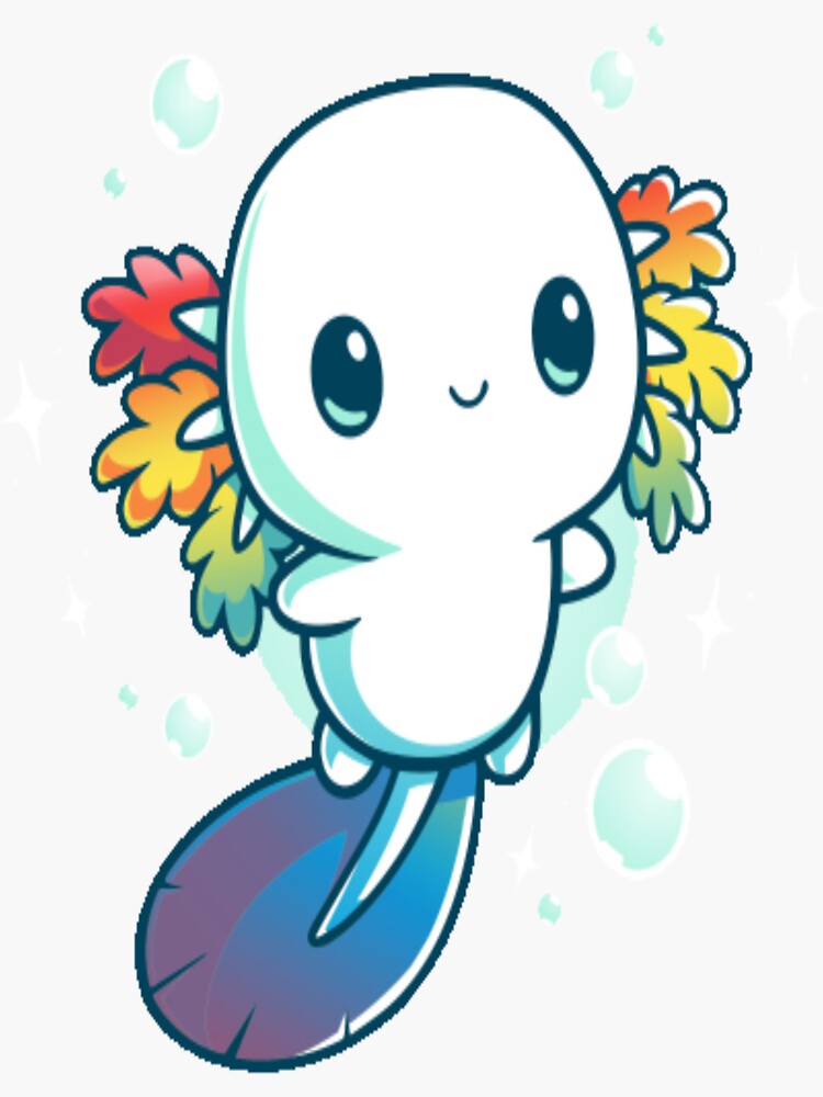 "RAINBOW AXOLOTL" Sticker for Sale by cold-cabana | Redbubble