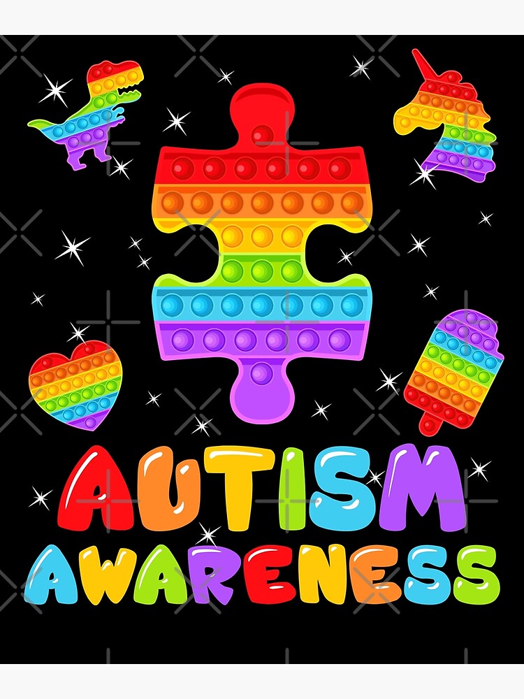 "Colorful Pop It Fidget Toys Autism Awareness Autistic Ice Cream ...