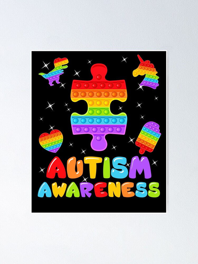 "Colorful Pop It Fidget Toys Autism Awareness Autistic Ice Cream ...