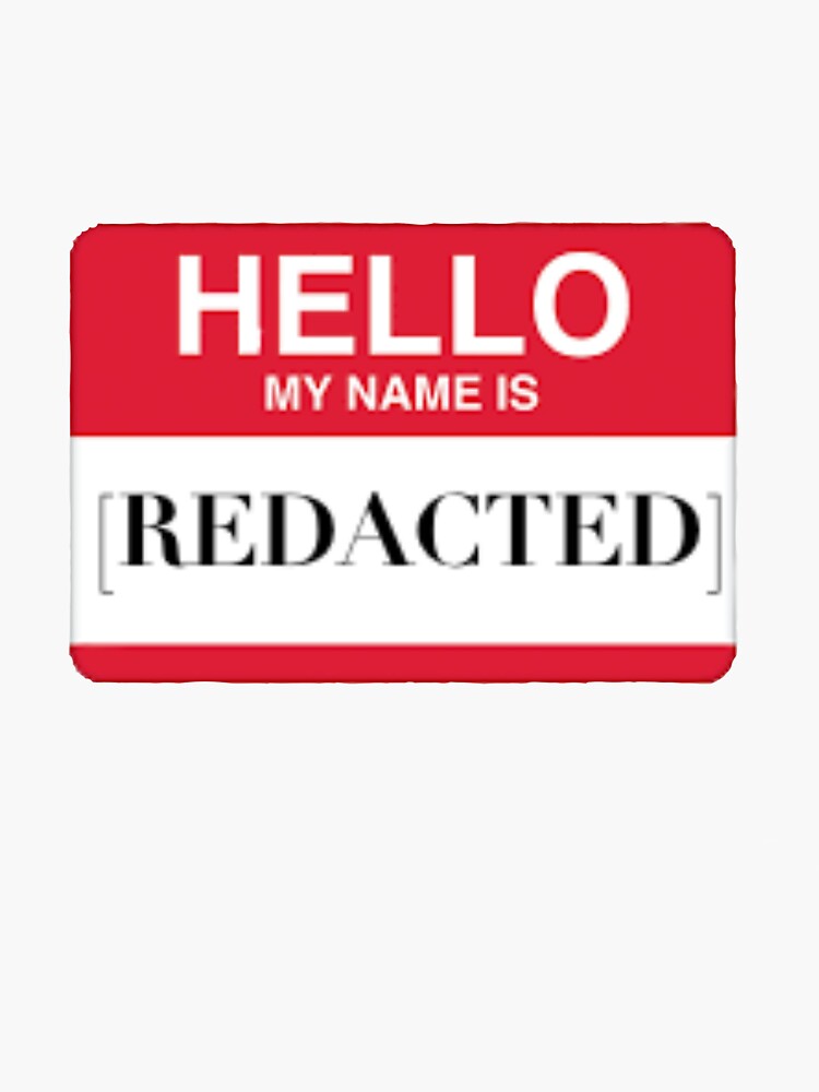 "HELLO, MY NAME IS [REDACTED) (SCP Foundation)" Sticker for Sale by ...