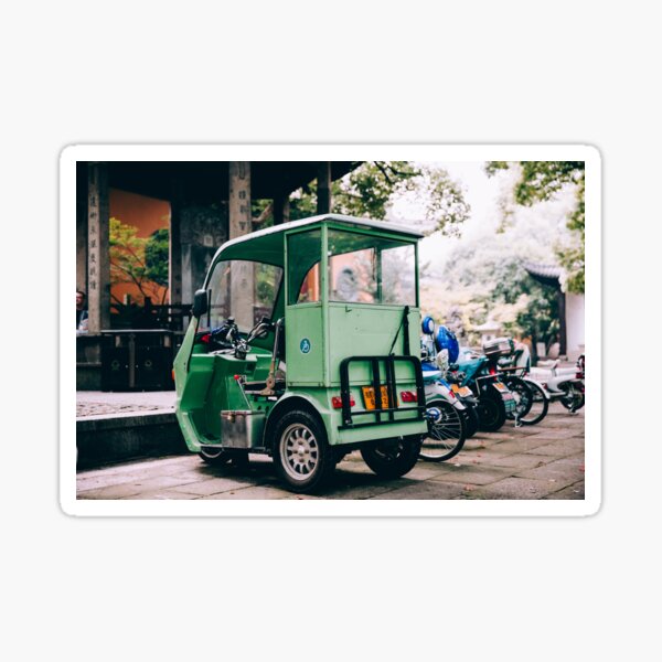 "Green rickshaw" Sticker by autoisthemotive | Redbubble