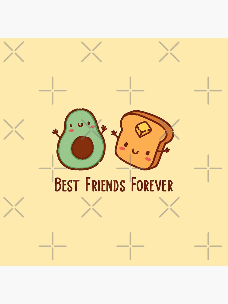 "Avocado and Toast Best Friends Forever" Pin for Sale by manydoodles ...