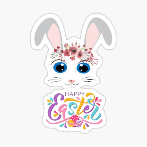 Pegatina «FELIZ ESTER BUNNY - CONEJITO DE DIBUJOS ANIMADOS PARA ESTER ...