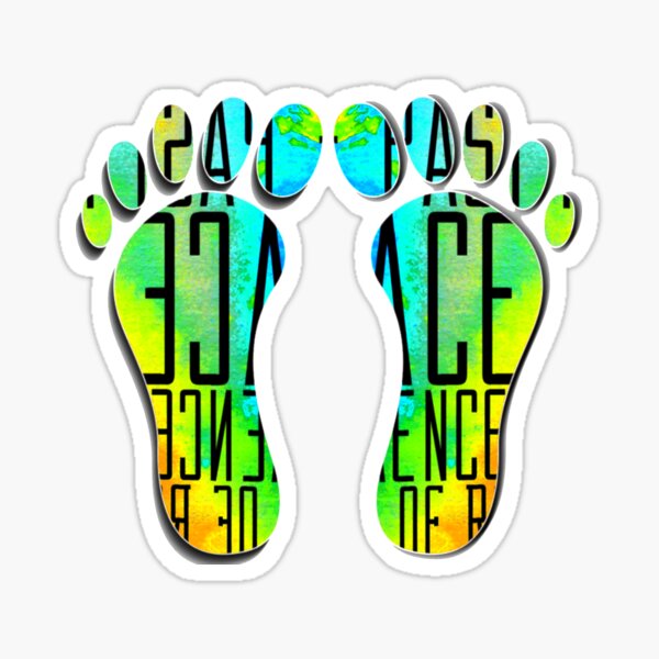 "feet print , with design , multi colors ," Sticker by AmPROclub ...