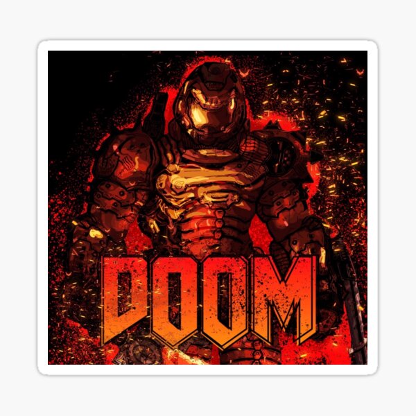"Doom Slayer" Sticker by spookyblooky | Redbubble