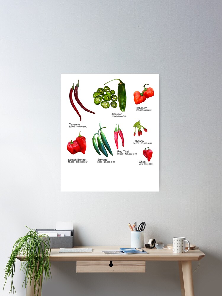 Póster De Escala De Pimiento Picante