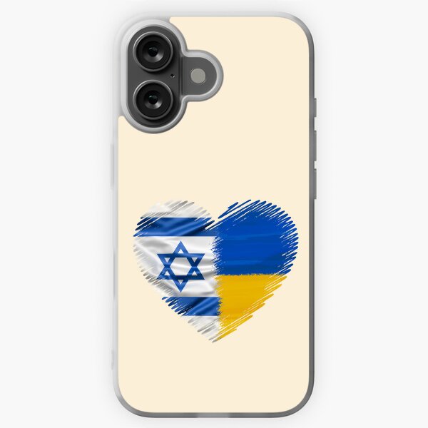 "Israel Ukraine Israeli Ukrainian Heart Love Flag" iPhone Case for Sale ...