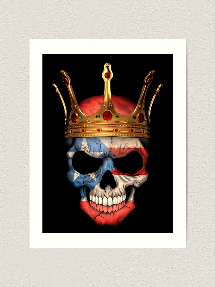 "Puerto Rican Flag Skull with Crown" Art Print for Sale by jeff bartels ...