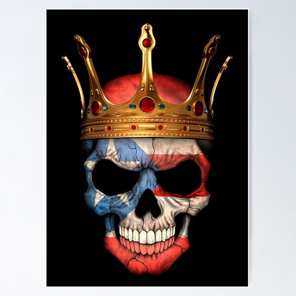 "Puerto Rican Flag Skull with Crown" Poster for Sale by jeff bartels ...