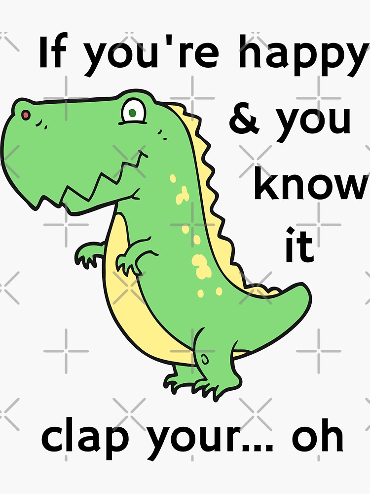 "Clap Your Hands - T-Rex" Sticker by jillatjasper | Redbubble