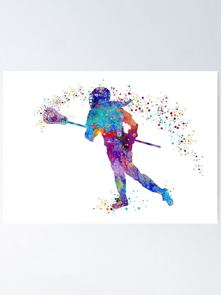 "Lacrosse Girl Watercolor Silhouette Painting" Poster for Sale by ...