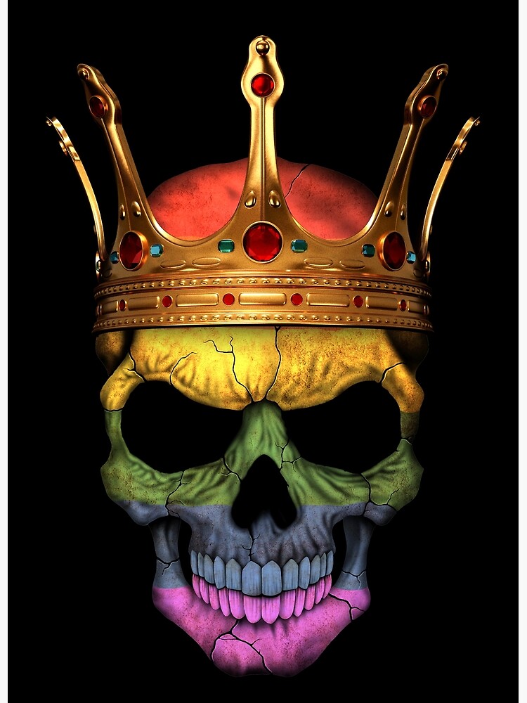 "Rainbow Flag Skull with Crown" Photographic Print for Sale by ...