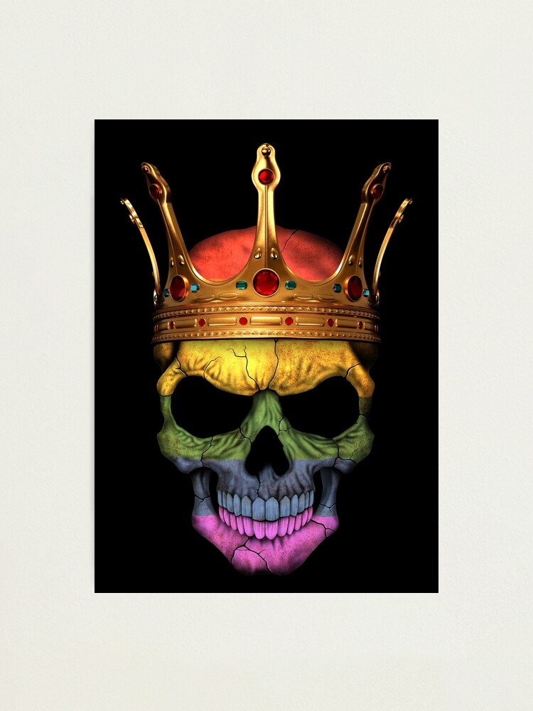 "Rainbow Flag Skull with Crown" Photographic Print for Sale by ...