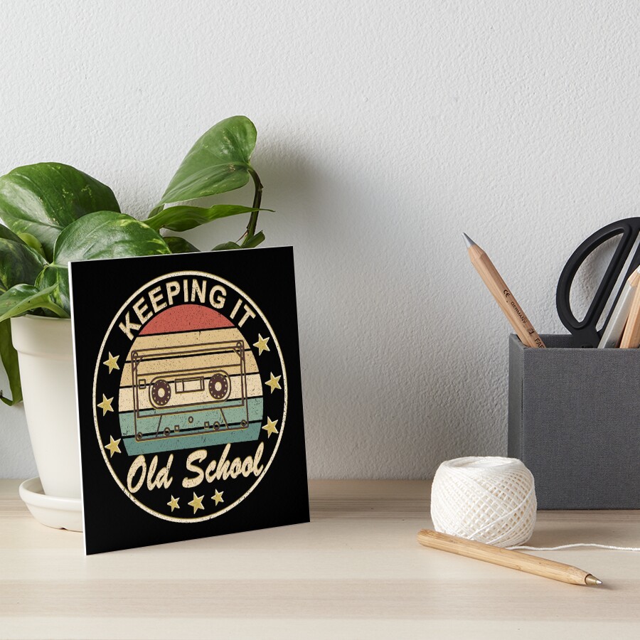 " Keeping It Old School, Retro Vintage Cassette" Art Board Print by ...