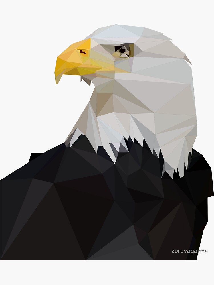"Low Poly Eagle,American Bird" Sticker by zuravaganza | Redbubble