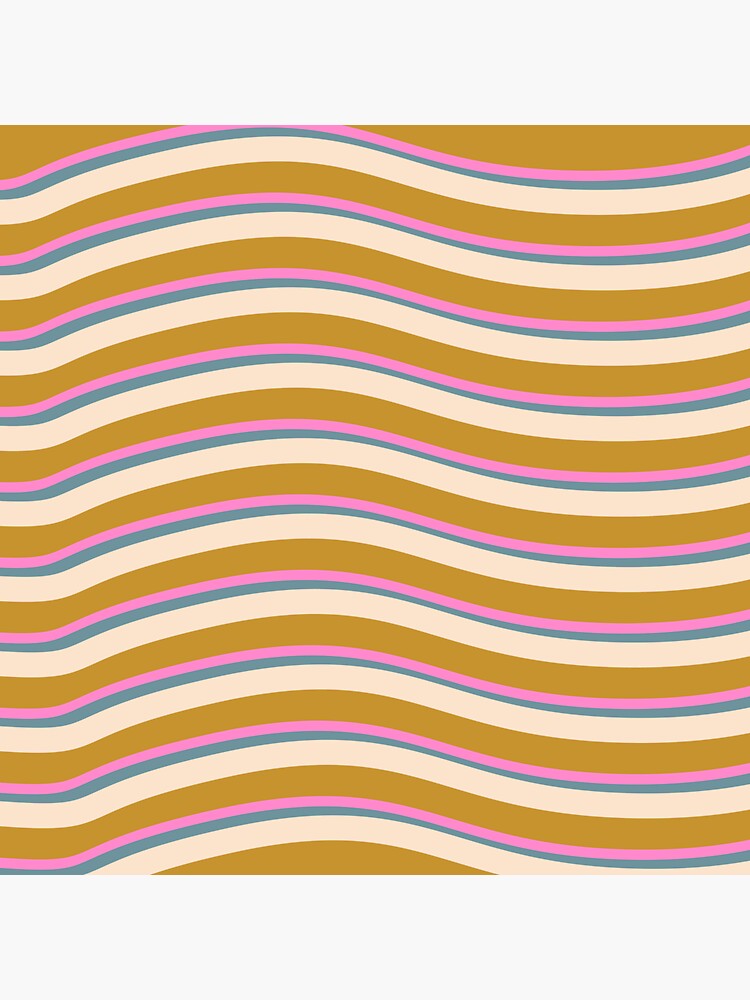 "Curvy Lines Pattern in Mustard Yellow" Sticker by OpalEllery | Redbubble